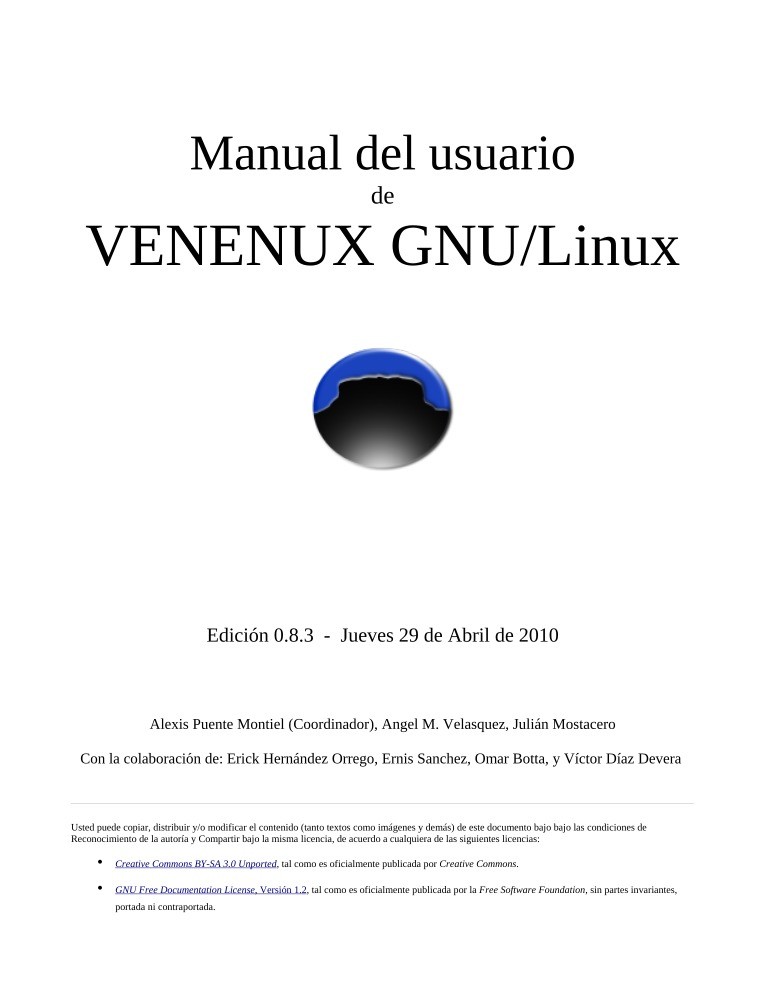 PDF de programación - Manual del usuario de VENENUX GNU/Linux